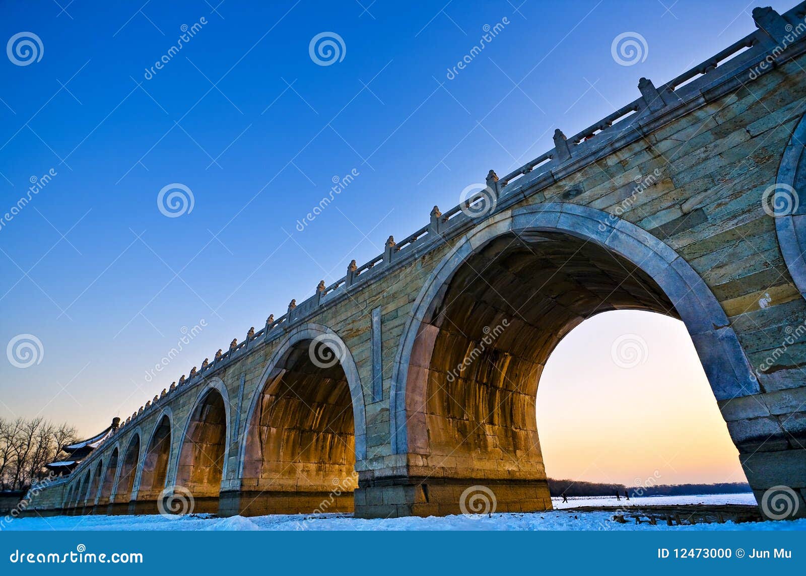The 17-arch bridge stock photo. Image of restoration - 12473000