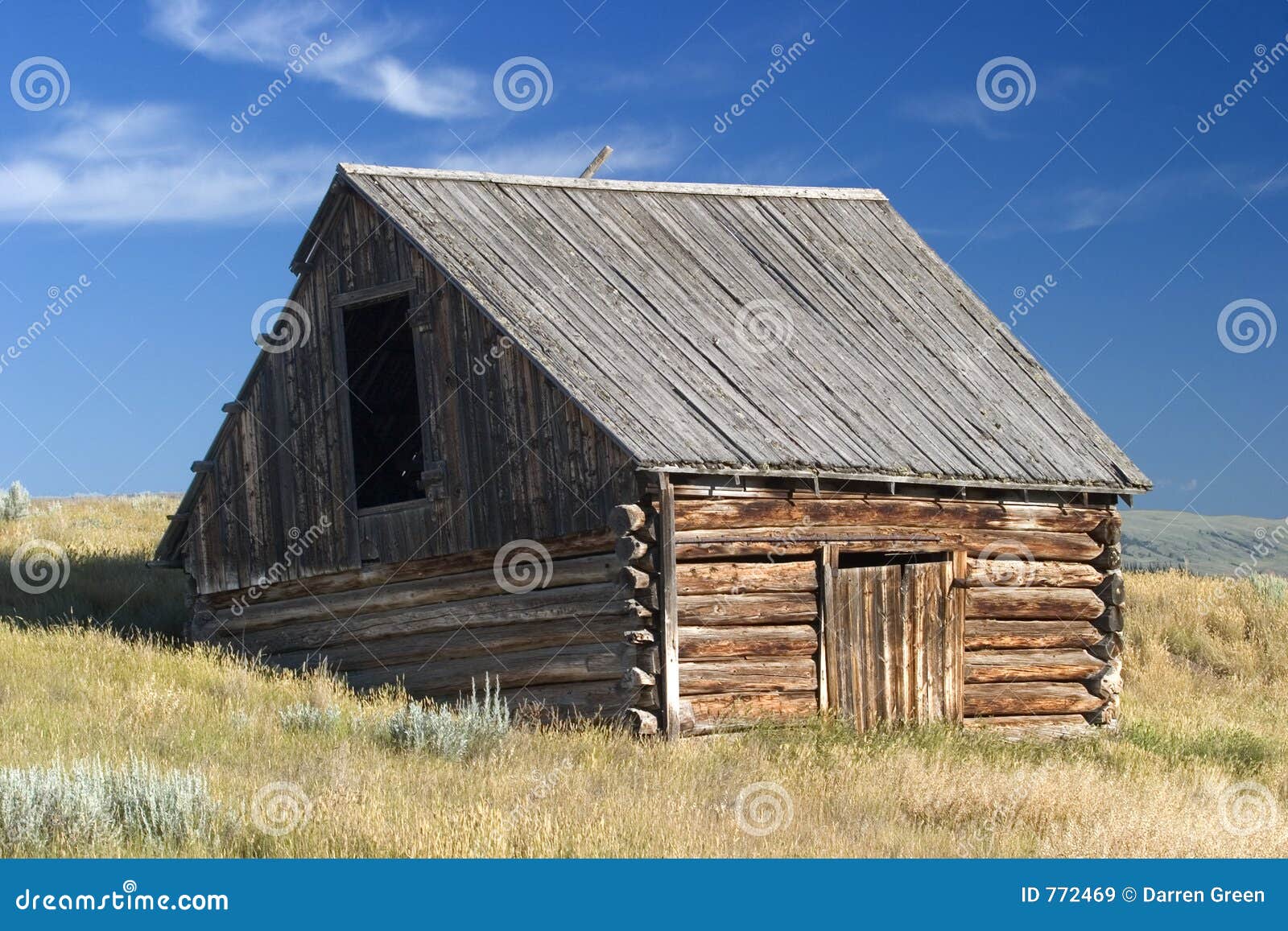 1700 S Style Norwegian Barn in a Field in Montana Stock Image - Image ...