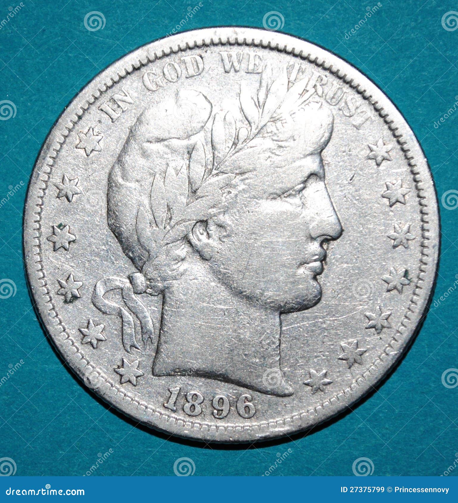 1896 United States of America Silver Half Dollar Stock Image - Image of ...
