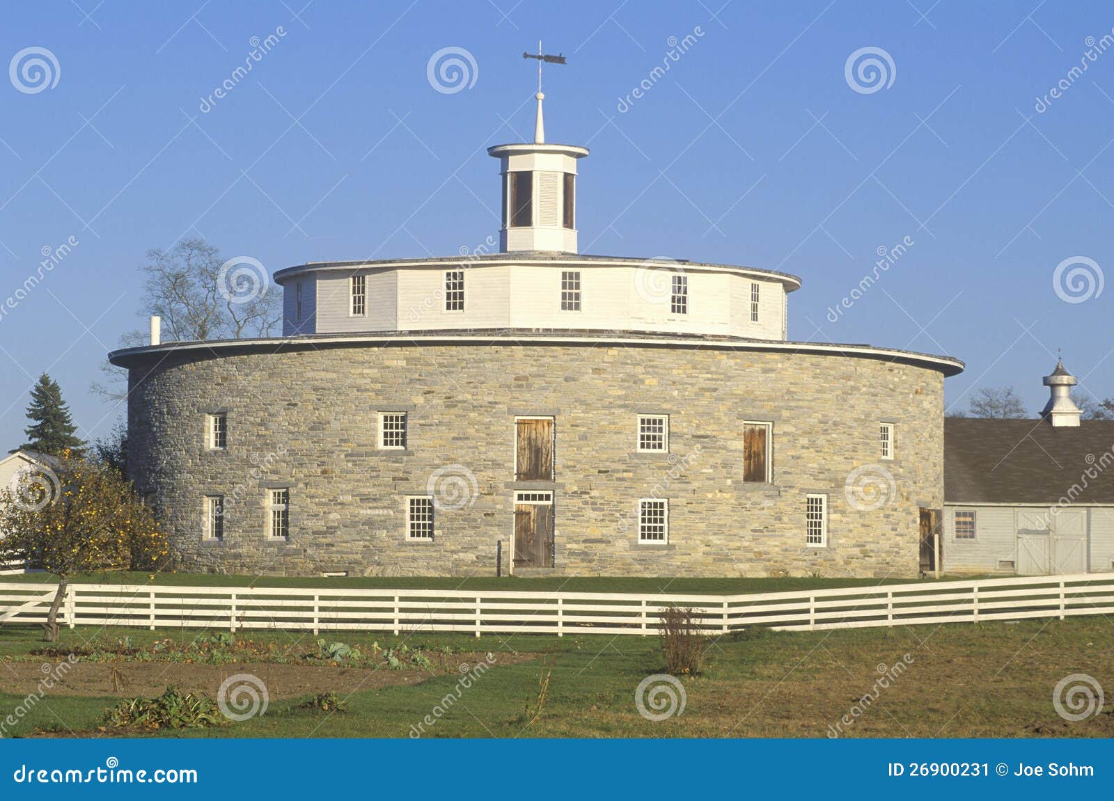 18th Century Stone Round Barn Stock Image - Image of shaker, round ...