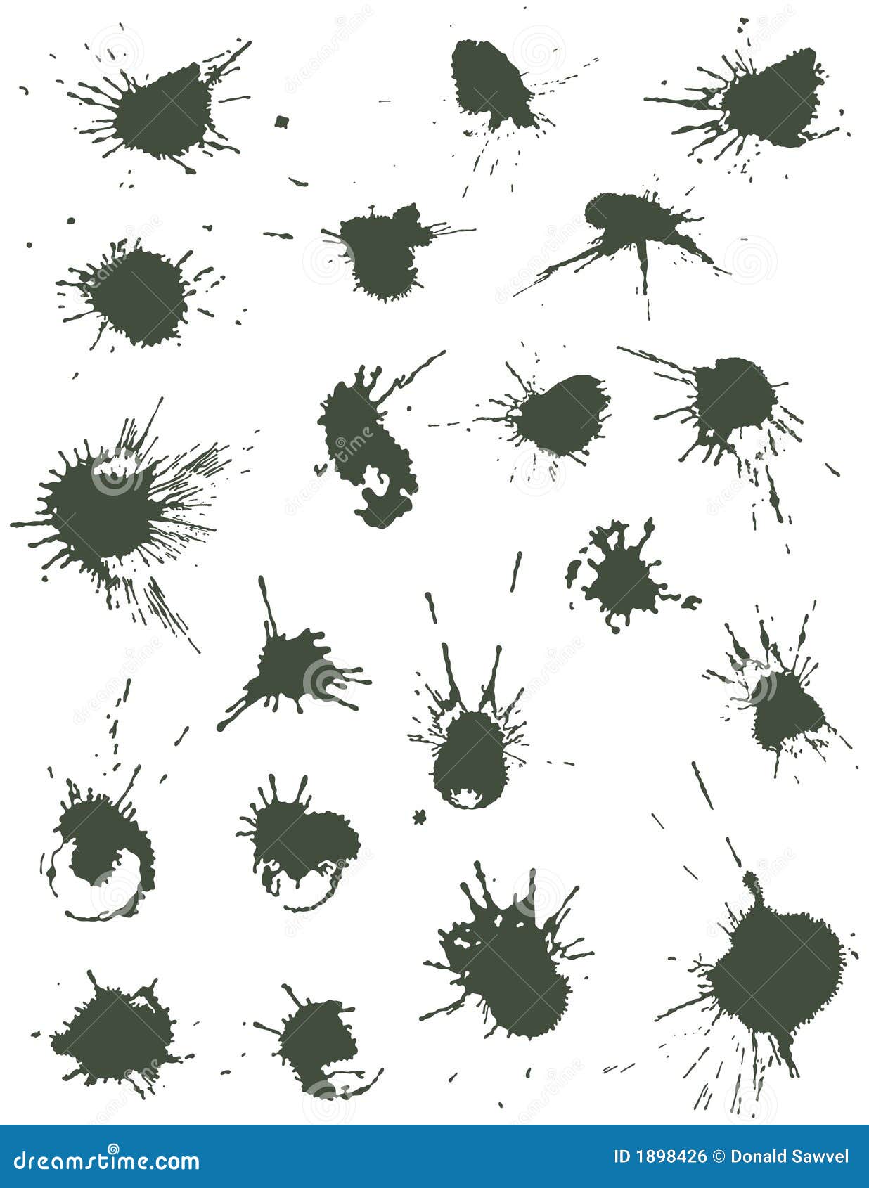 19 Unique Hand Drawn Ink Blots Stock Vector - Illustration of abstract ...