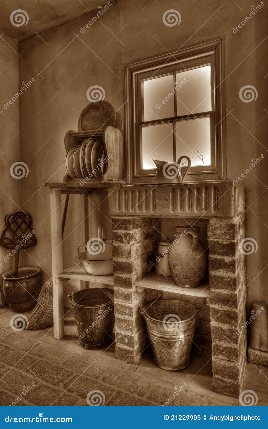 1901 Kitchen in Black and White Stock Image - Image of plates, kitchen ...