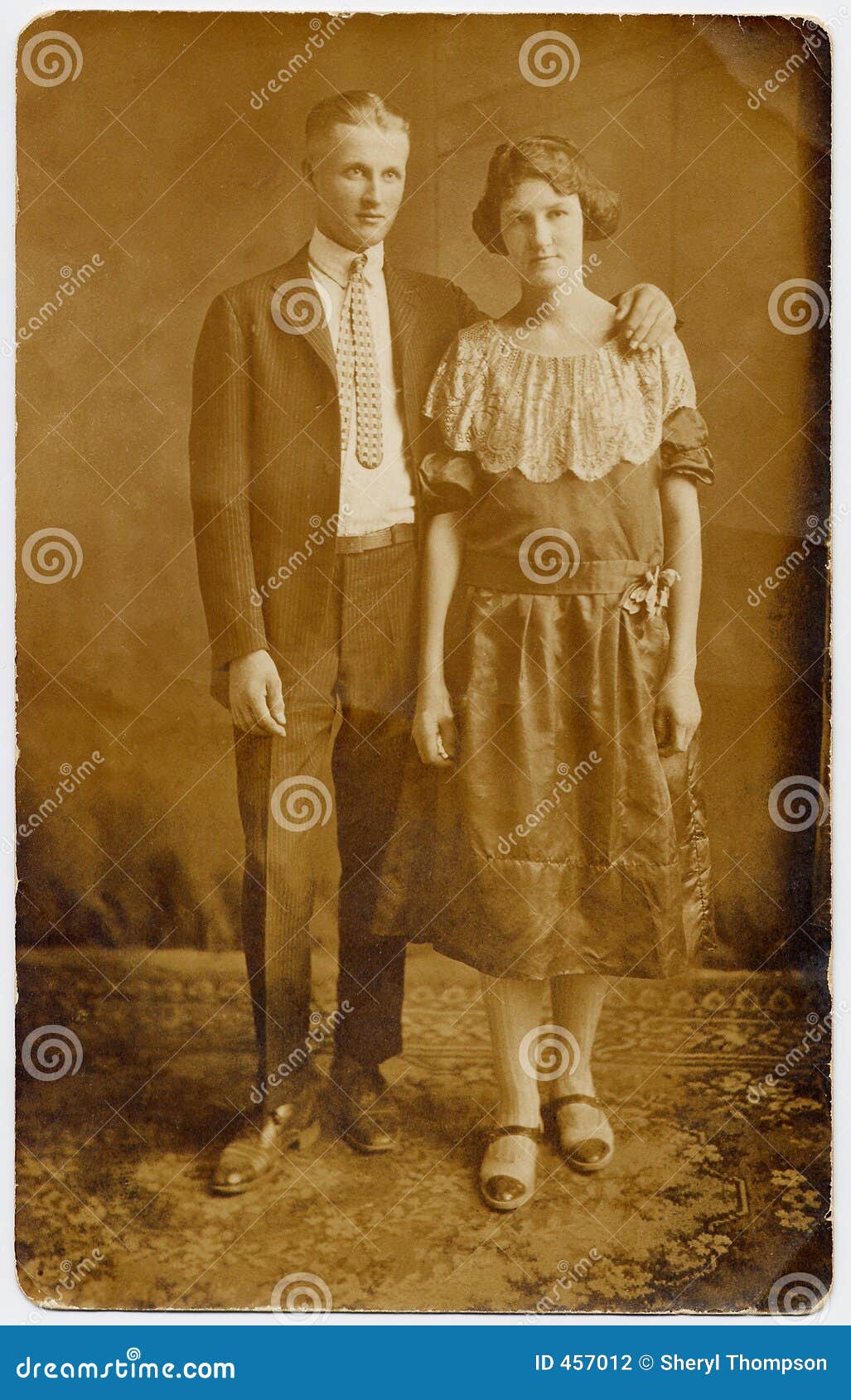 1920 S Couple Wedding Portrait Stock Photo - Image of female, pattern ...
