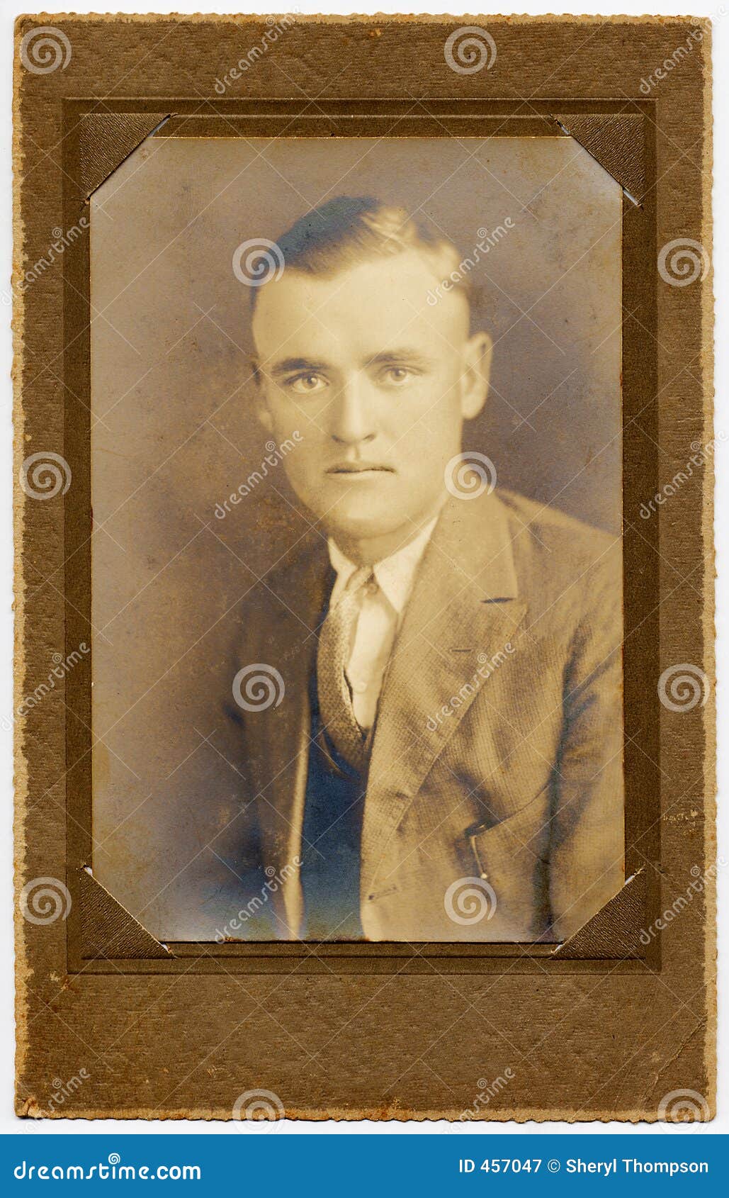 1920 S Man Portrait in Orginal Frame Stock Image - Image of 1920s ...