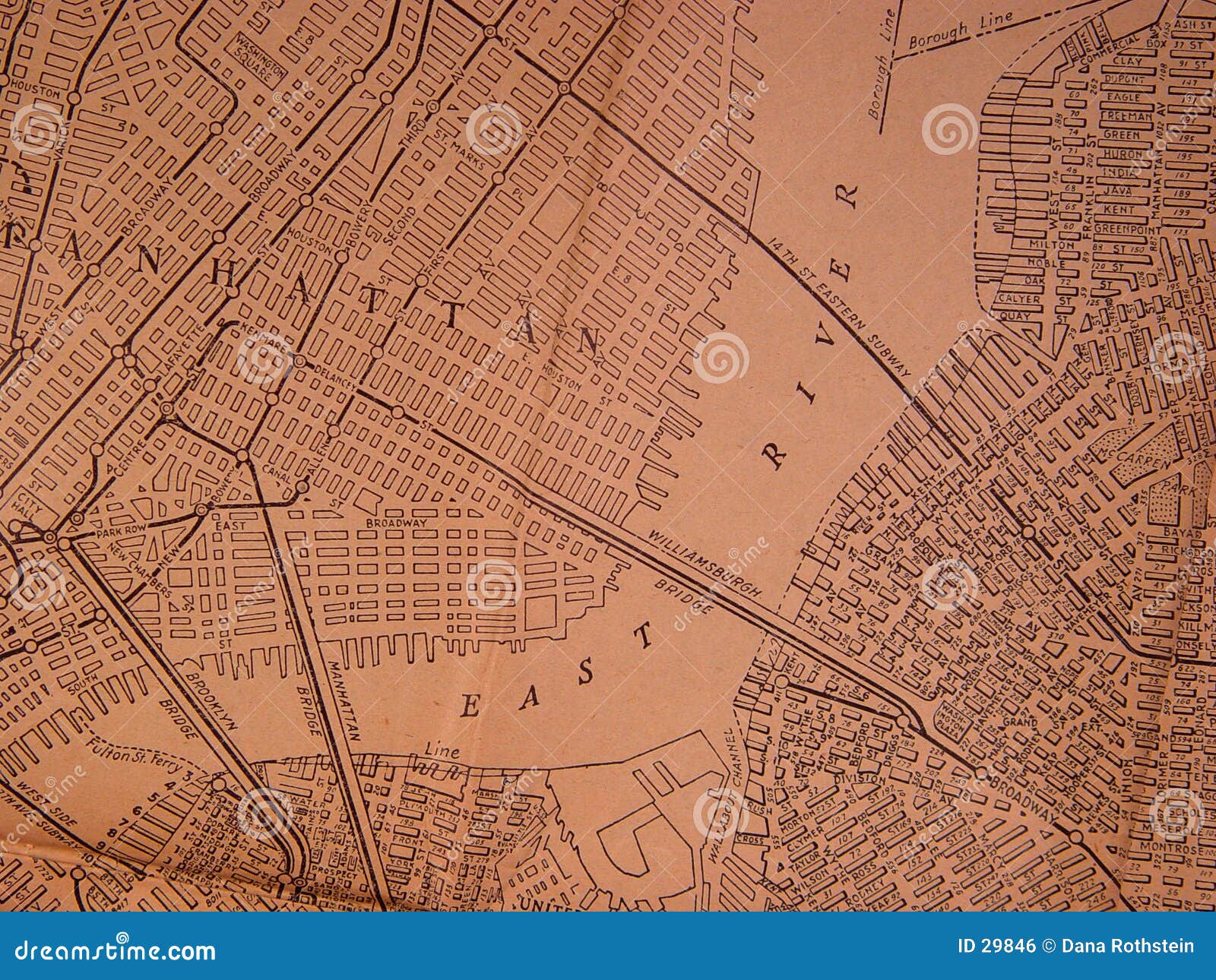 1930 NY Area Map stock photo. Image of blocks, manhattan - 29846