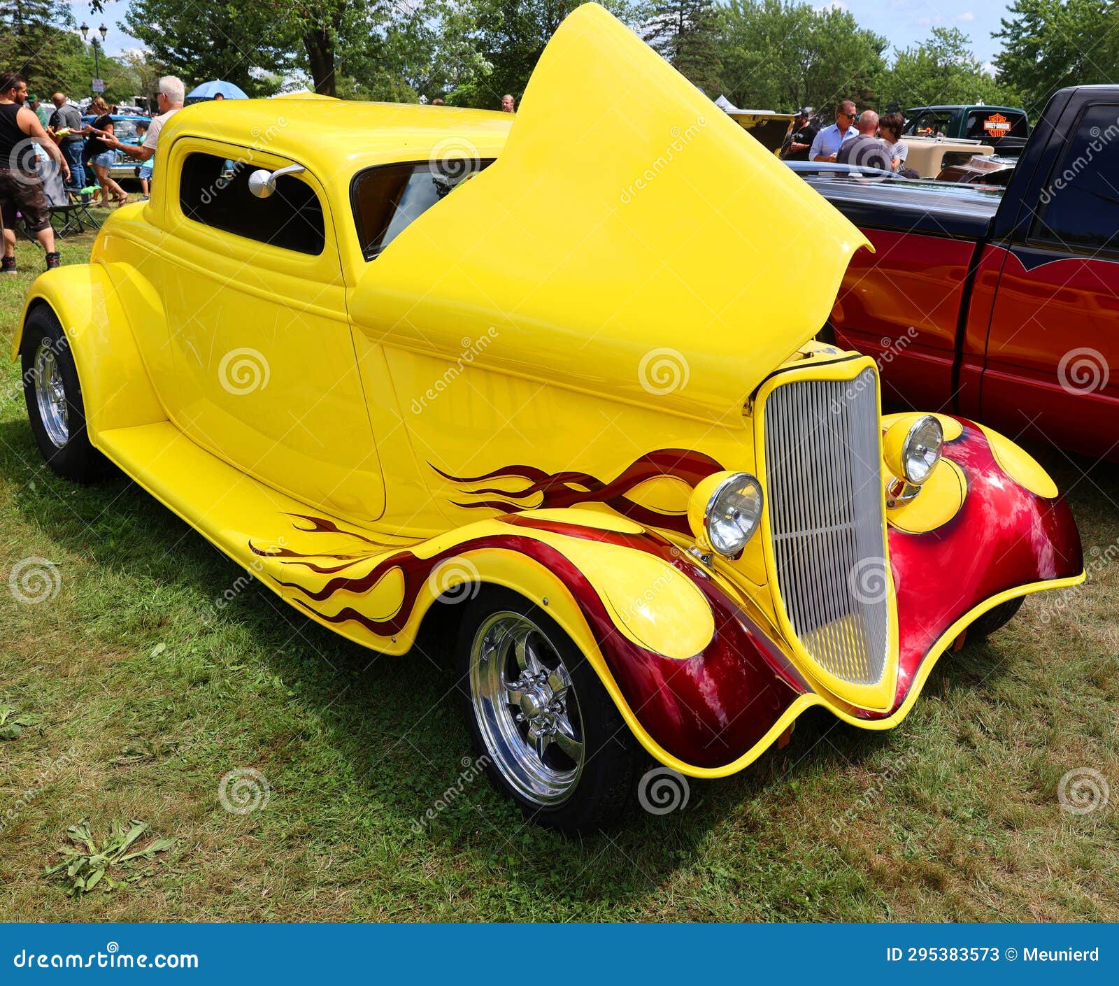 1933-34 Ford Coupe Hot Rod with Custom Painted Flames, Editorial Stock ...