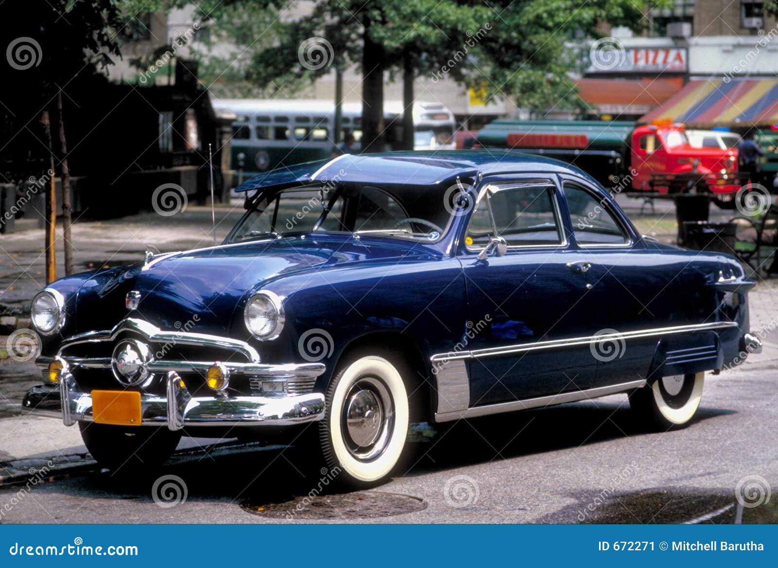 1950 Ford stock image. Image of blue, antique, sidemirror - 672271