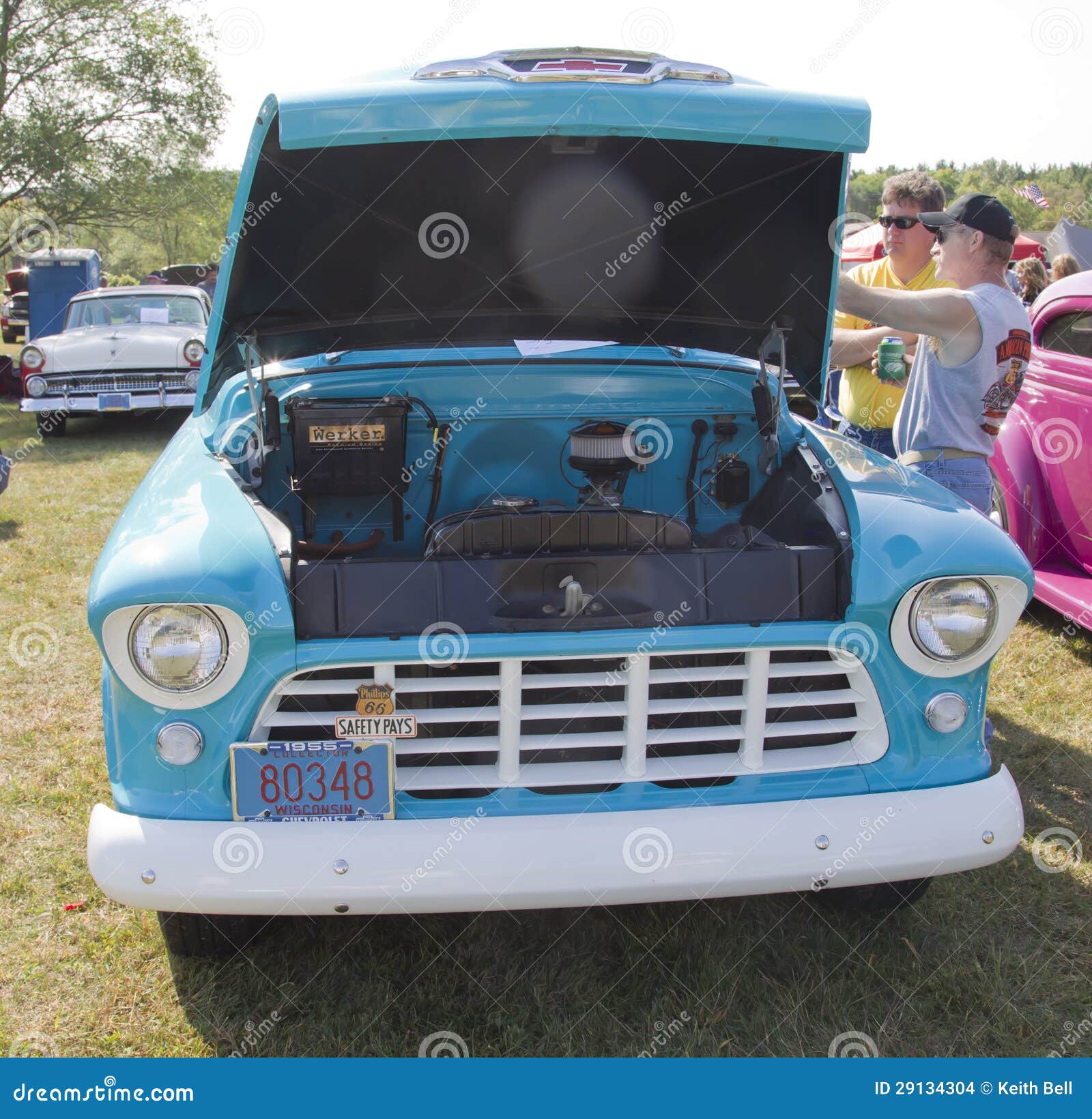 1955 Chevy Aqua Blue Truck Front View Editorial Stock Image - Image of ...