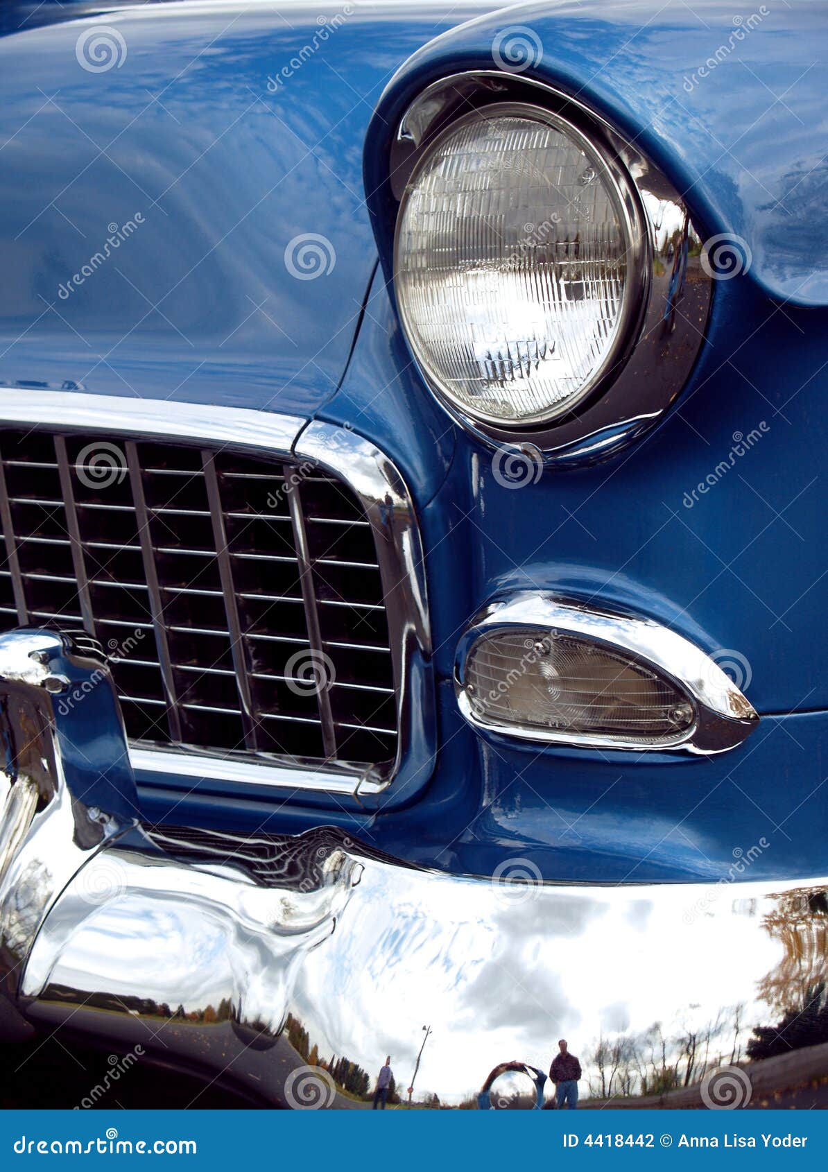 1955 Chevy Sedan Classic Front Stock Photo - Image of blue, antique ...