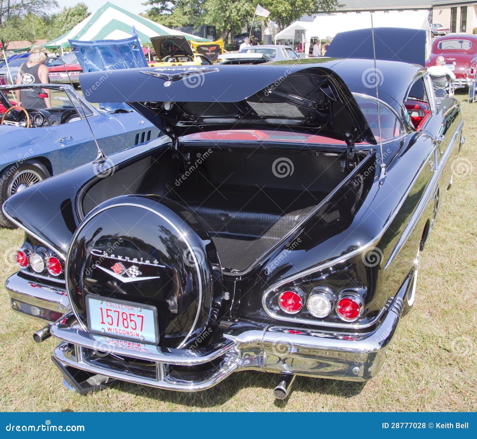 1958 Black Chevy Impala Rear View Editorial Stock Photo - Image of ...