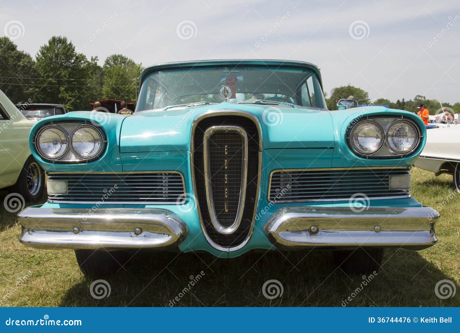 1958 Blue Edsel Citation Front View Editorial Photo - Image of engine ...