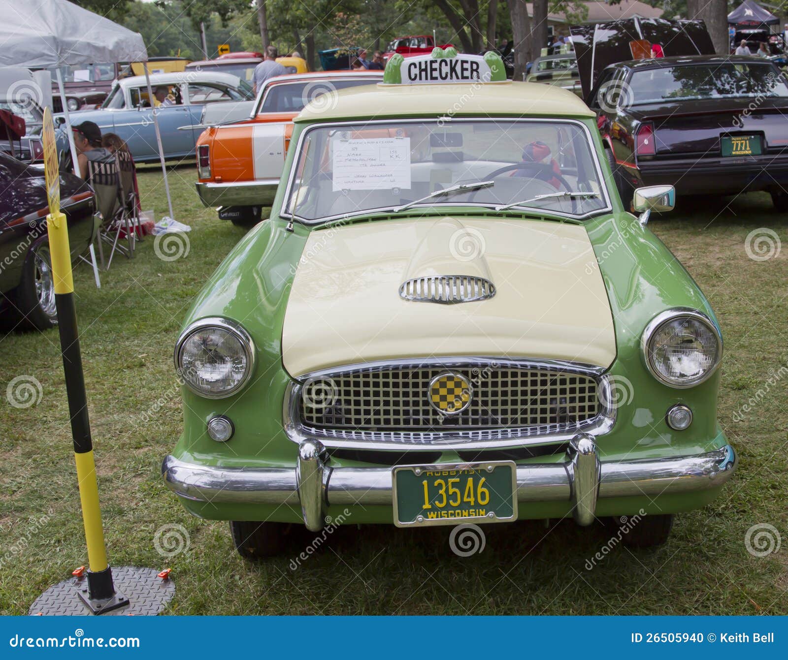 Checker Taxi Lighted Rooftop Car On A Blurred Background Editorial ...