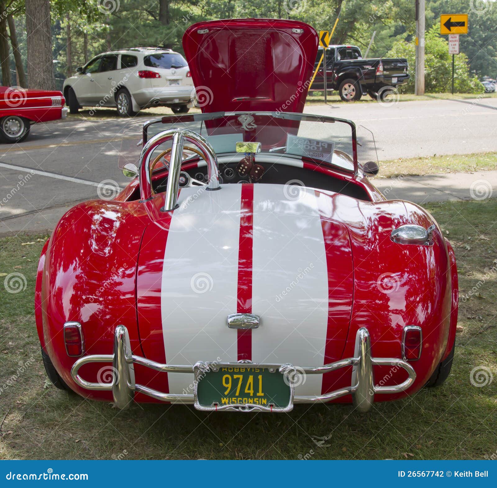 1965 Red White Ford AC Cobra Rear View Editorial Photography - Image of ...