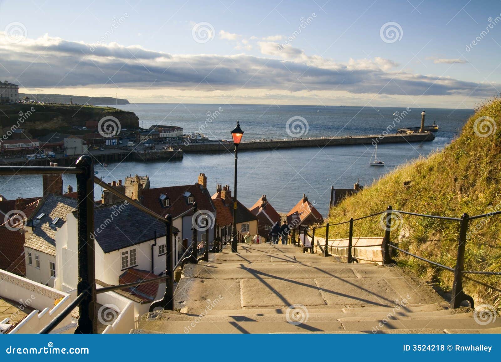 199 steps in Whitby stock photo. Image of glow, path, light - 3524218