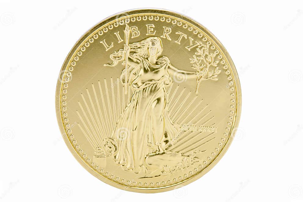 1oz Solid Gold 50 Dollar Coin - USA Stock Image - Image of freedom ...