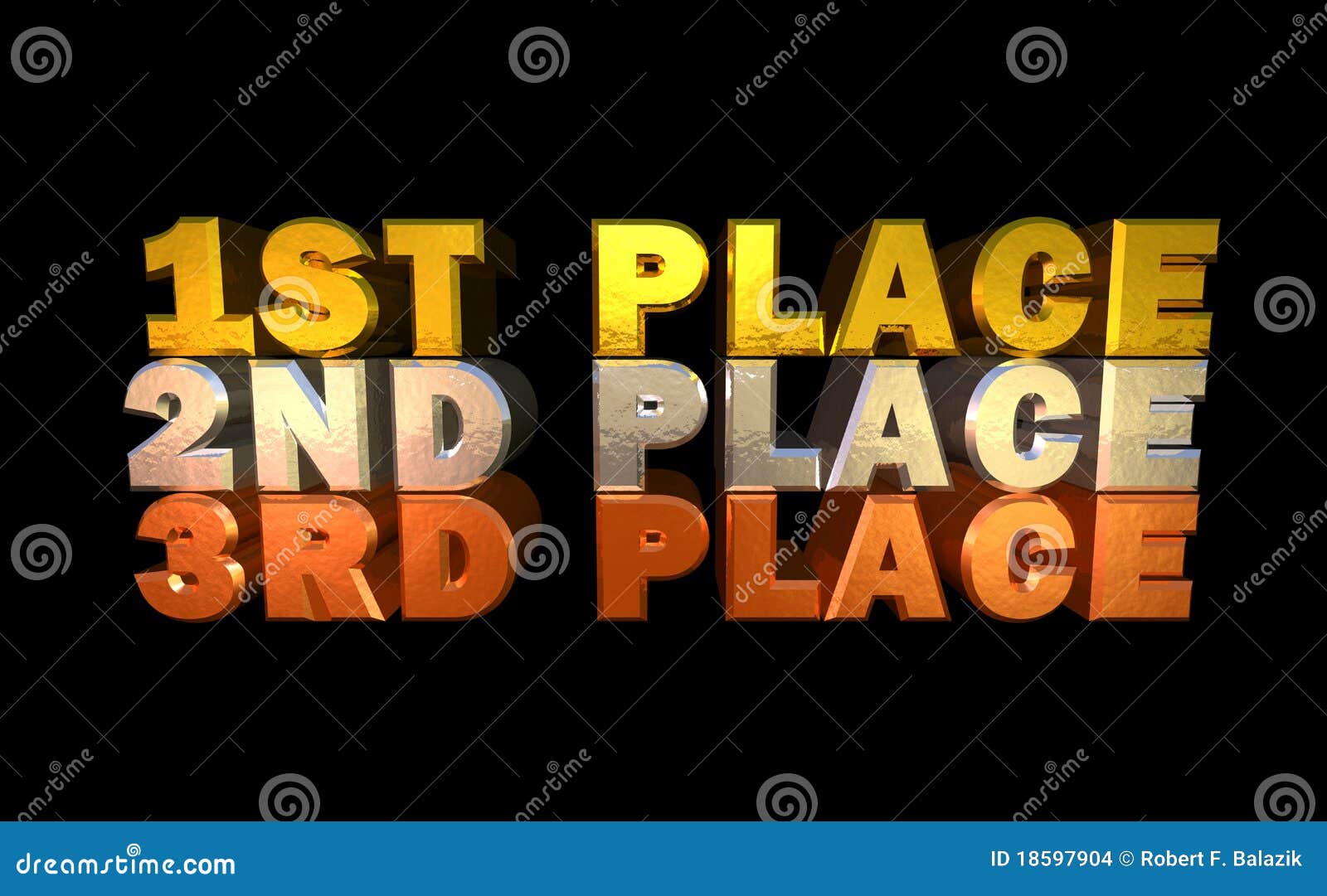 1st-2nd-3rd stock illustration. Illustration of metallic - 18597904