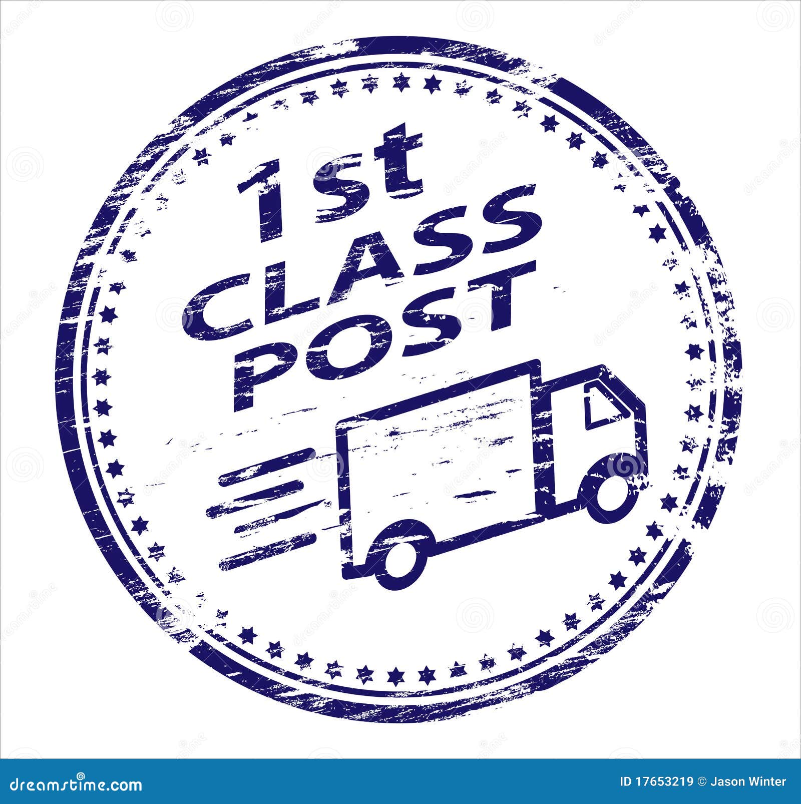 1st Class Post Rubber Stamp Stock Vector - Illustration of print ...