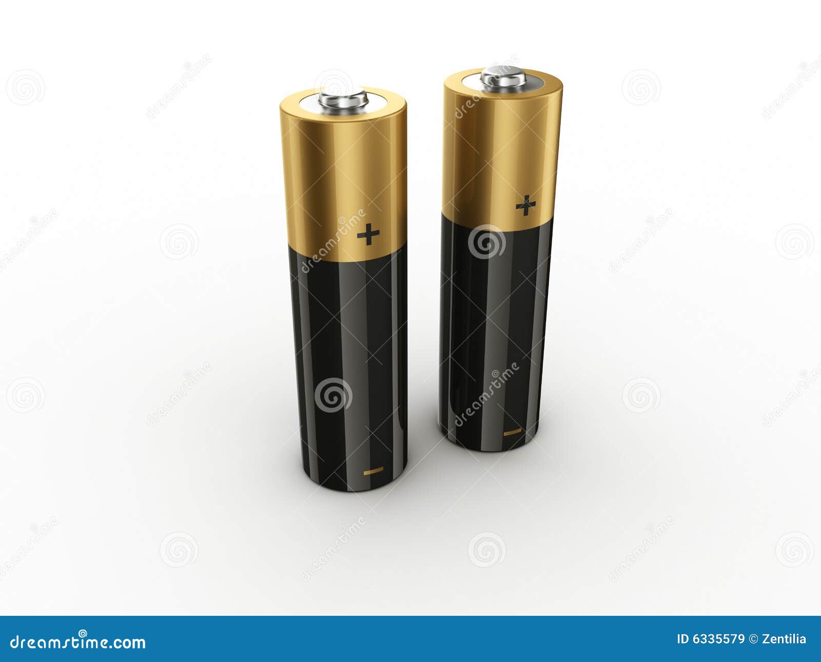 2 Batteries stock illustration. Illustration of negative - 6335579