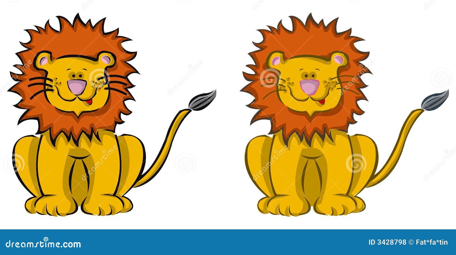 2 cartoon lions stock vector. Illustration of decorative - 3428798