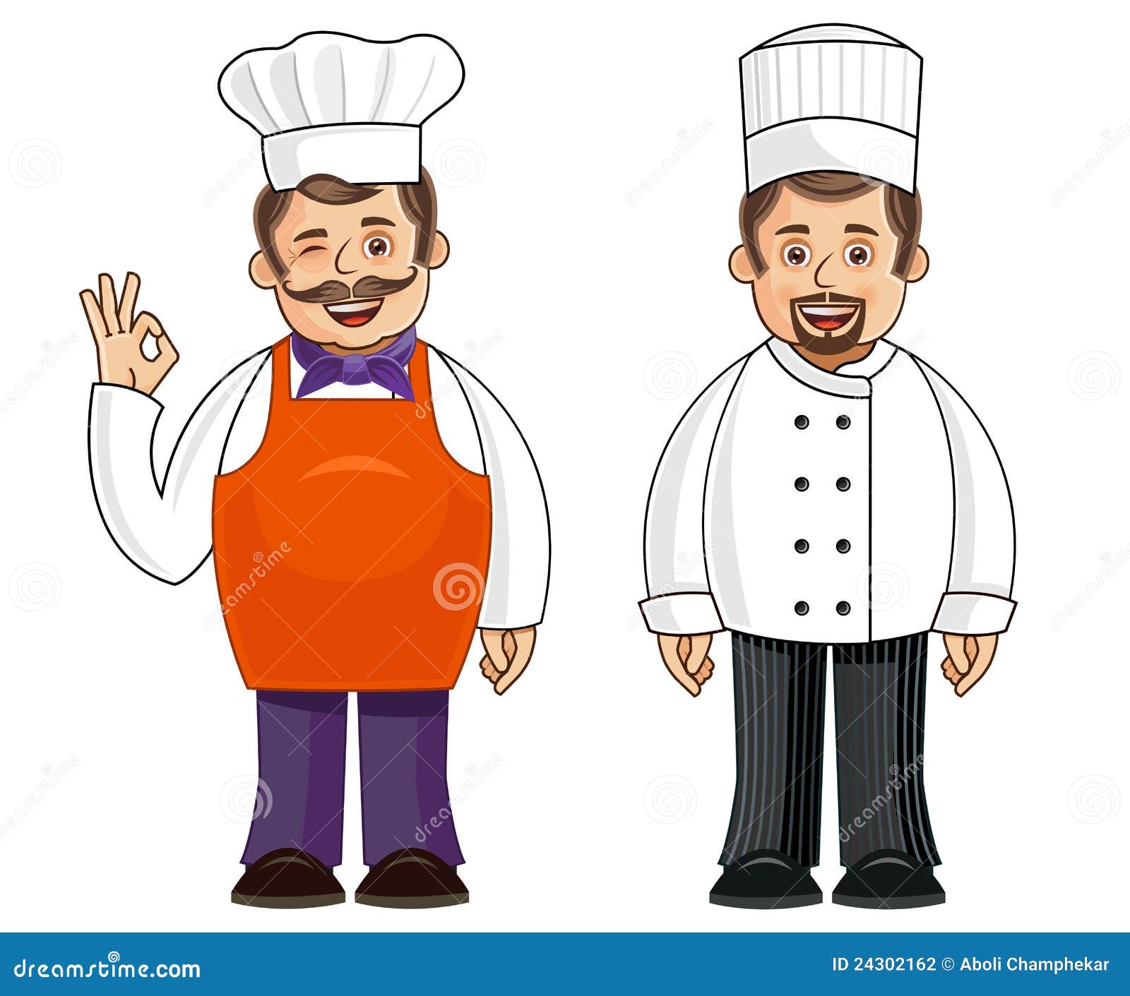 2 Chef-koks in Verschillende Uitrustingen Vector Illustratie ...