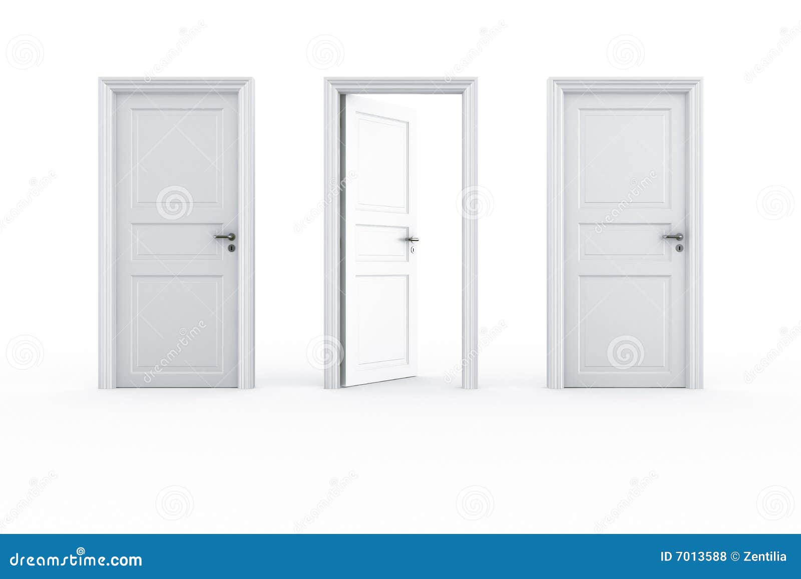 2 closed door 1 open stock illustration. Illustration of opening - 7013588
