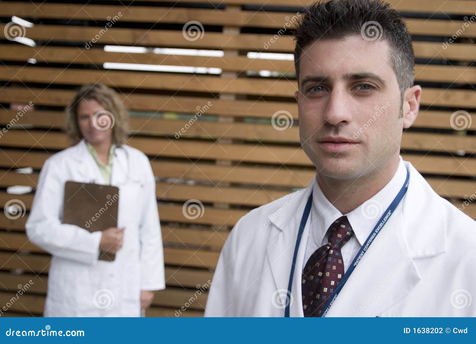 2 Doctors Outside of Hospital Stock Photo - Image of science, health ...