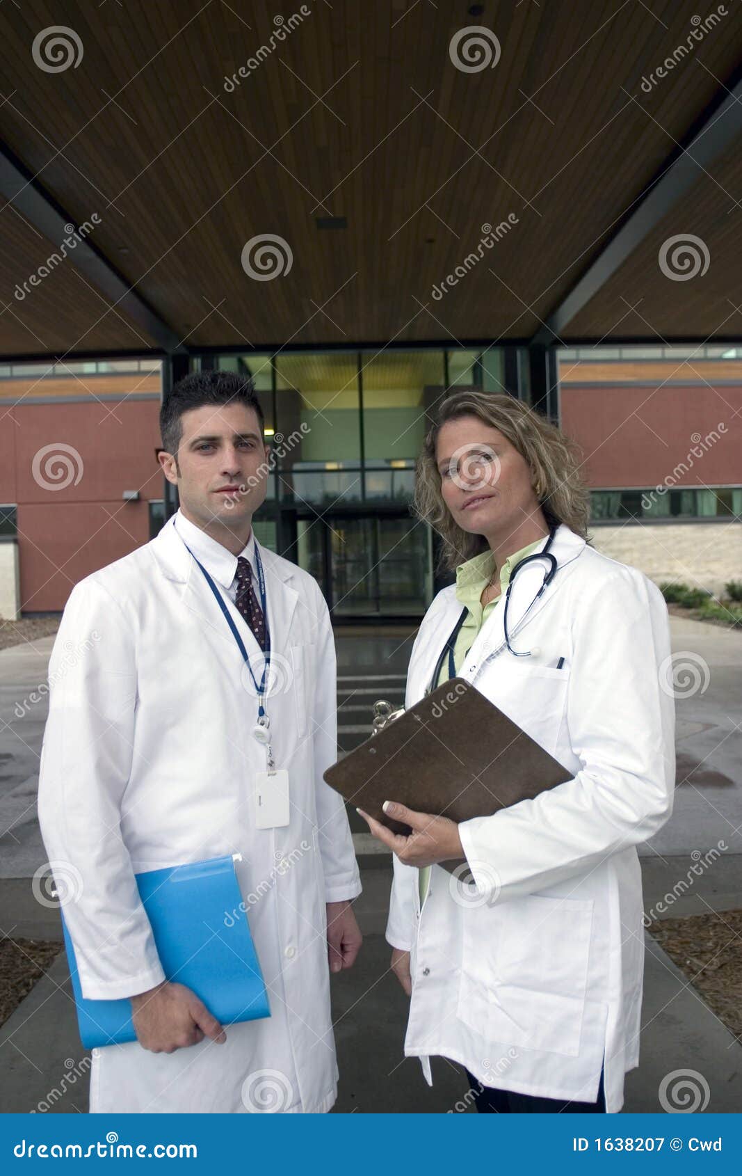 2 Doctors Outside of Hospital Stock Image - Image of hospital, science ...