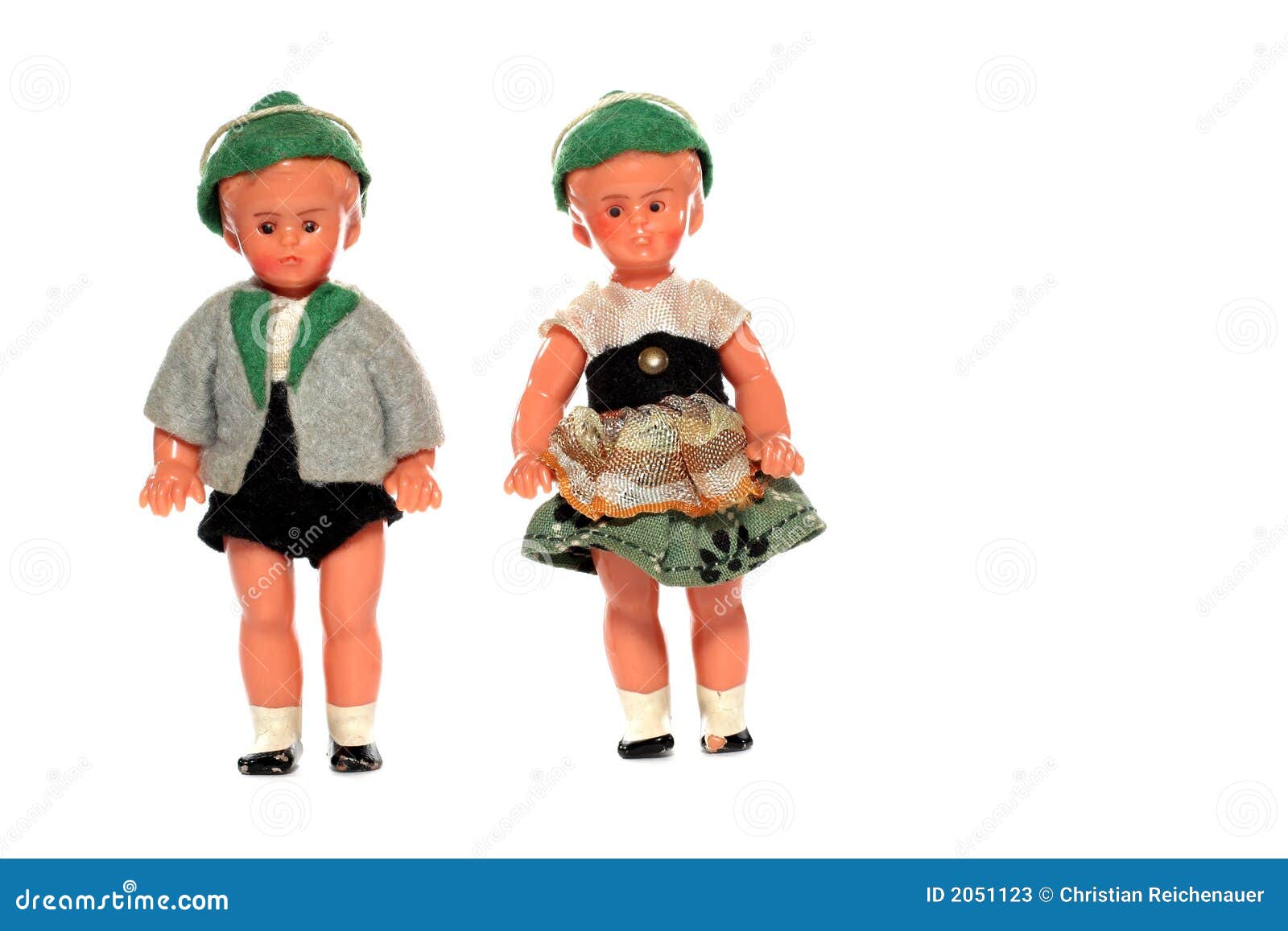 2 Dolls with Traditional European Dresses Stock Image - Image of girl ...