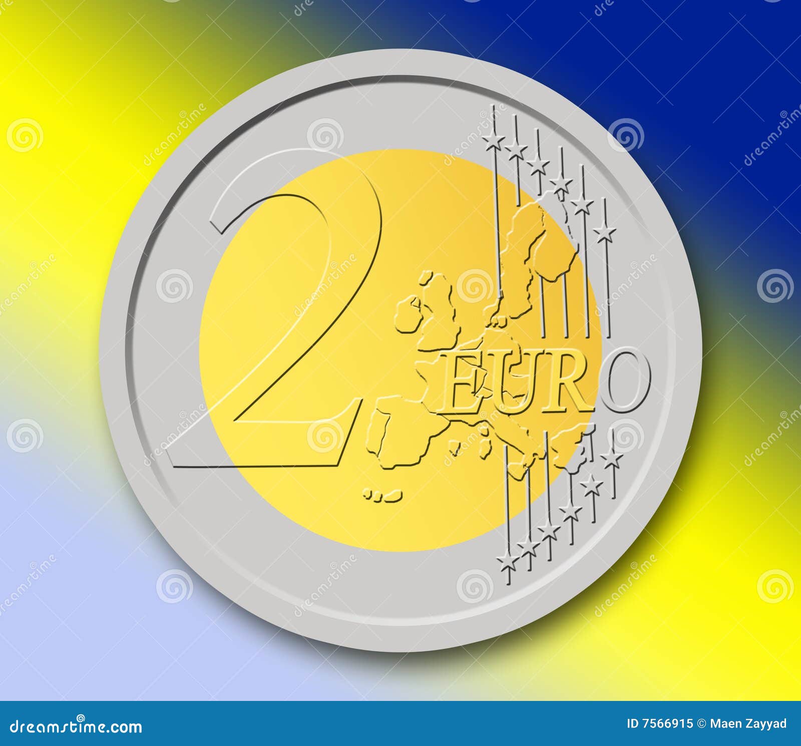 2 Euros Coin Stock Image | CartoonDealer.com #7566913