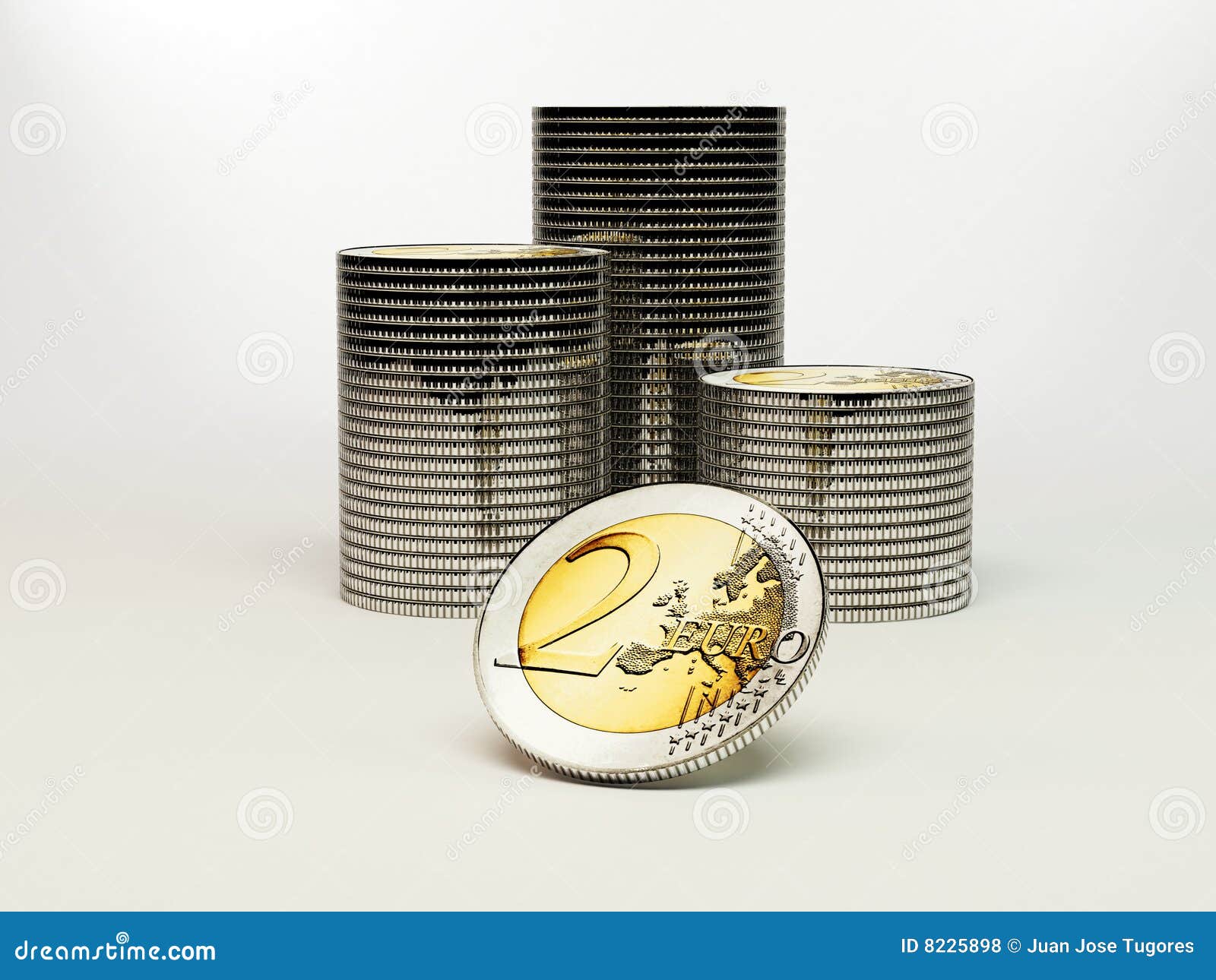 2 Euros coins stock illustration. Illustration of stack - 8225898