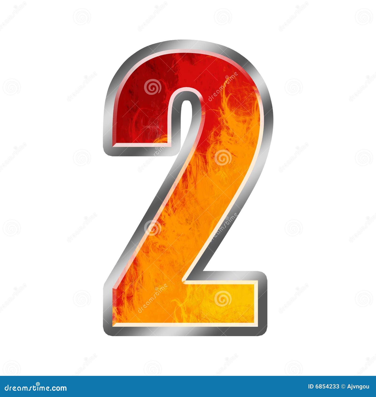2 Flammes Numéro Deux D'alphabet Illustration Stock - Illustration du ...