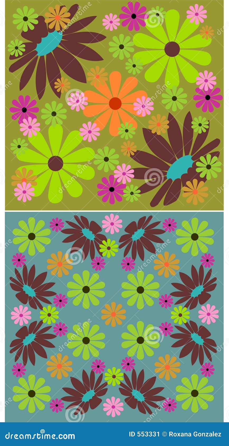 2 floral backgrounds stock vector. Illustration of color - 553331