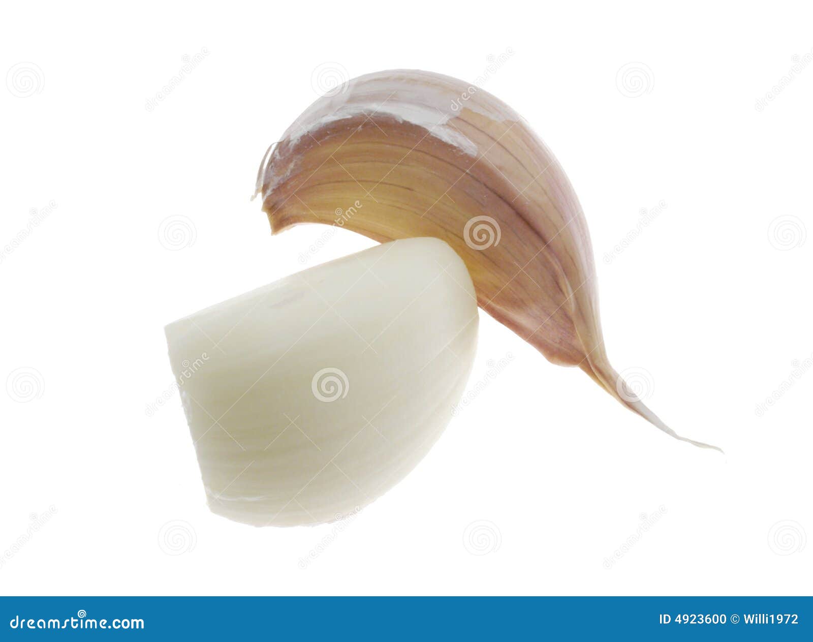 2 garlic cloves stock photo. Image of isolated, bulb, vegetable - 4923600