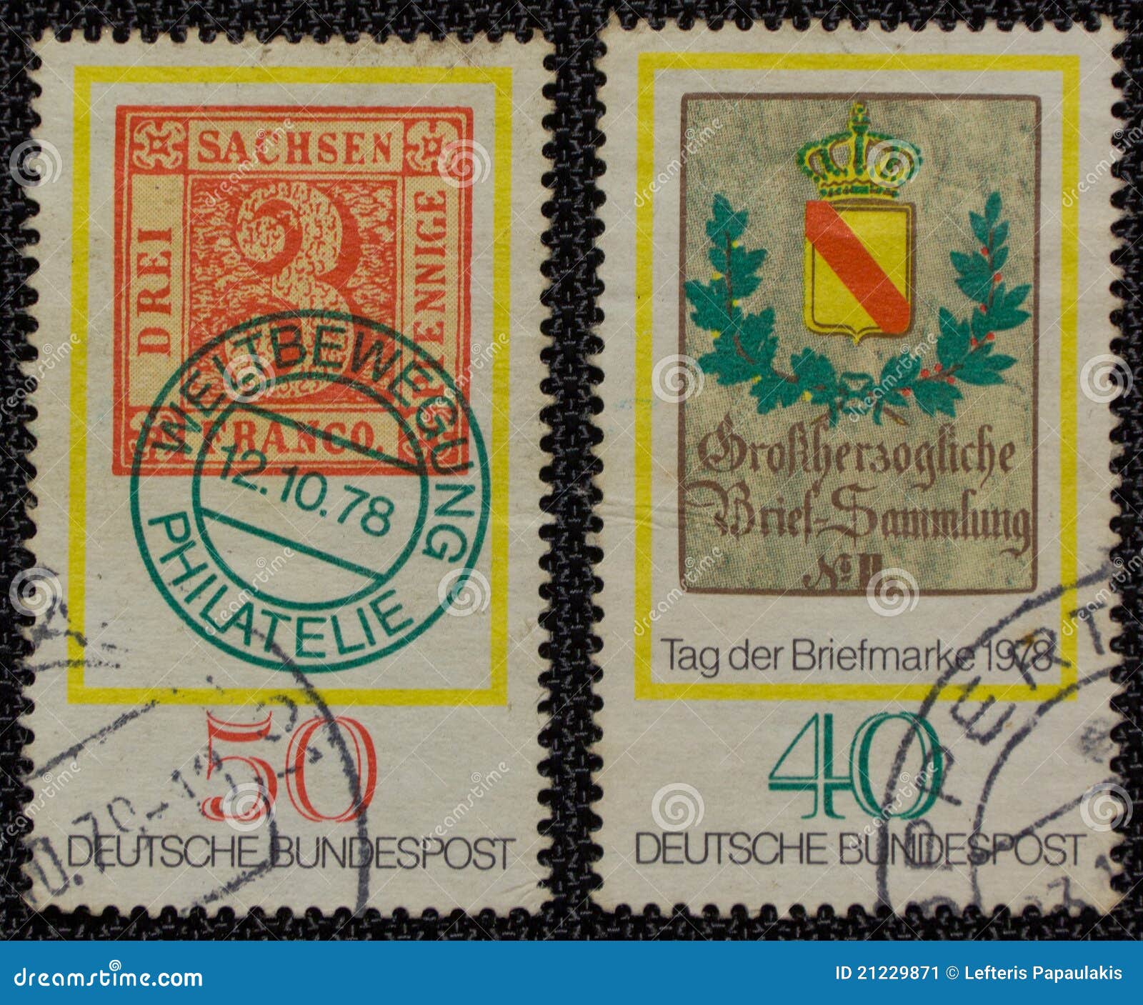 2 German Postage Stamps from 1978 Editorial Photo - Image of seal ...