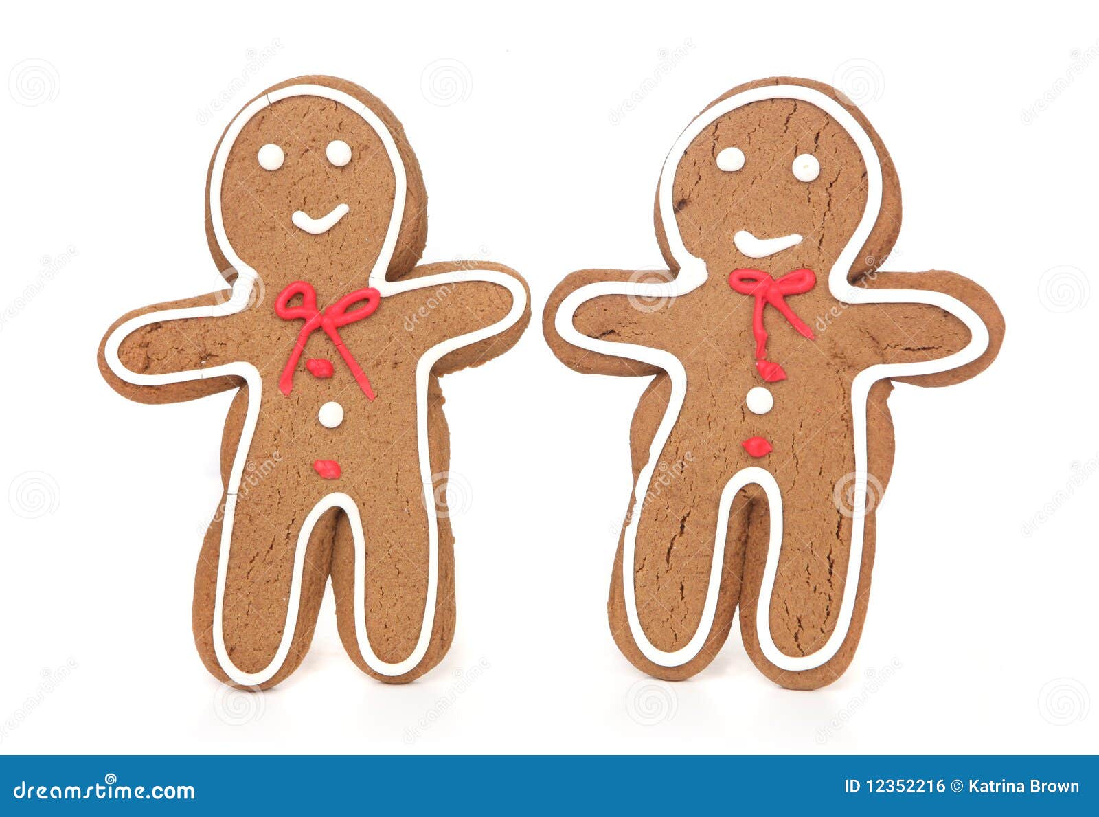 2 Gingerbread Men Smiling stock photo. Image of isolated - 12352216