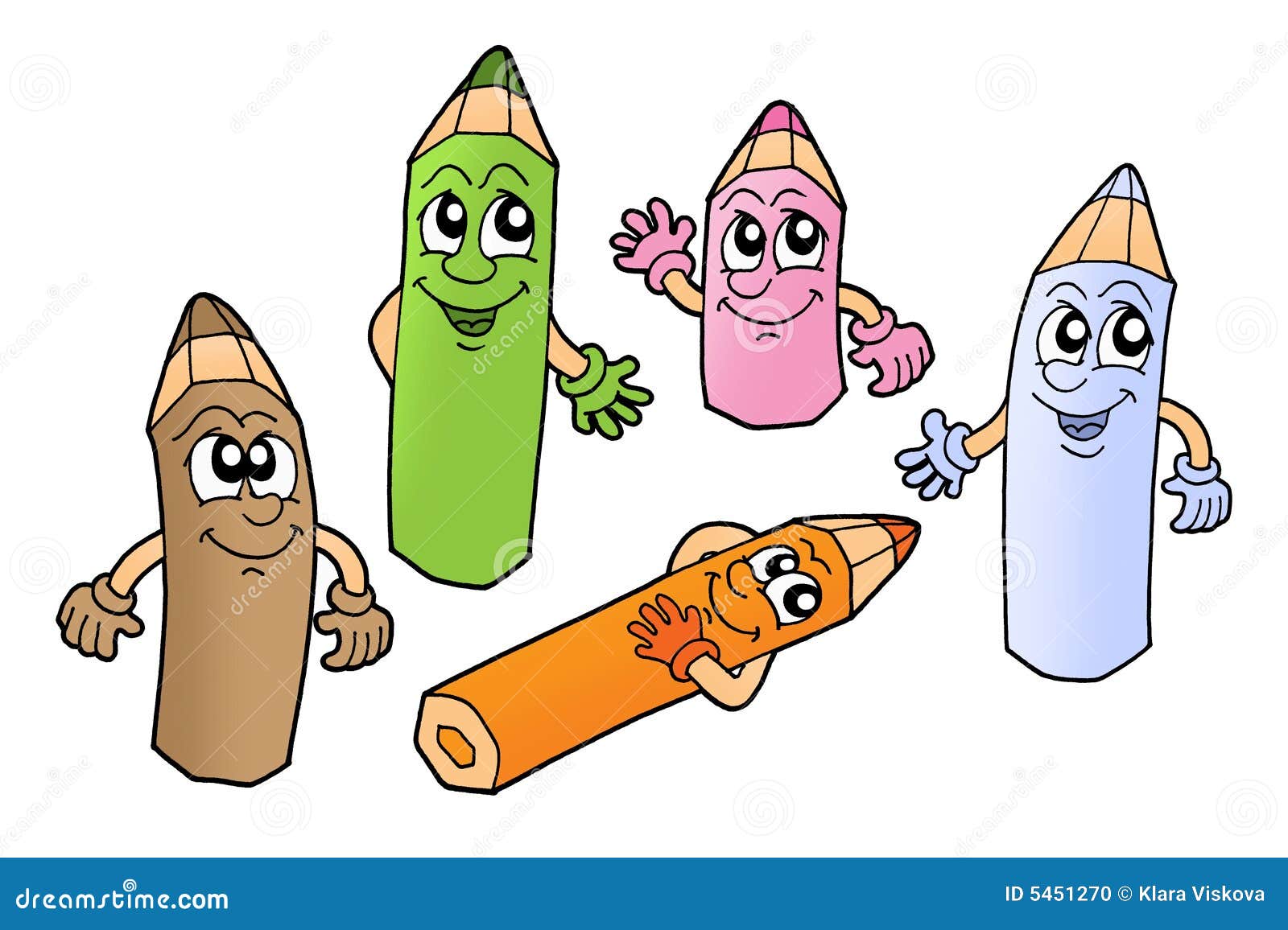 2 kredki ilustracji. Ilustracja złożonej z kolorowy, twarz - 5451270