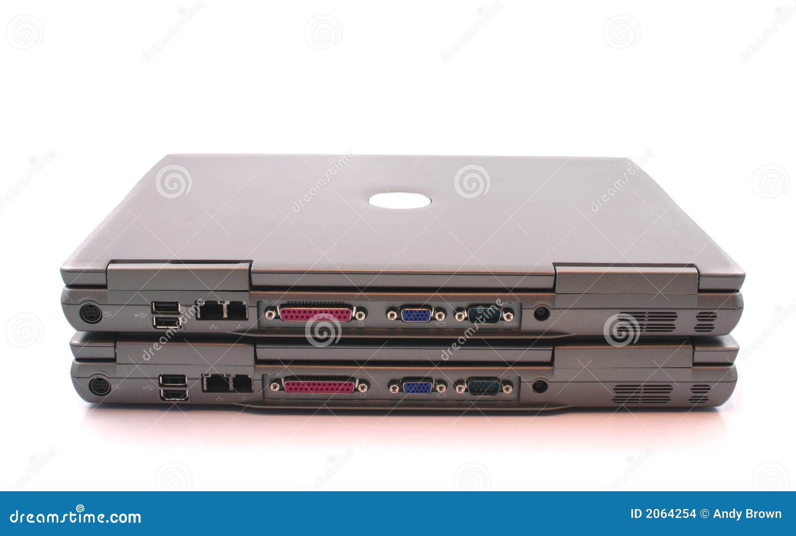 2 Laptops on a White Background Stock Photo - Image of technology ...