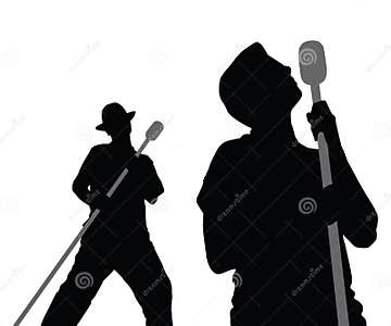 2 males singing vector stock vector. Illustration of announcements ...