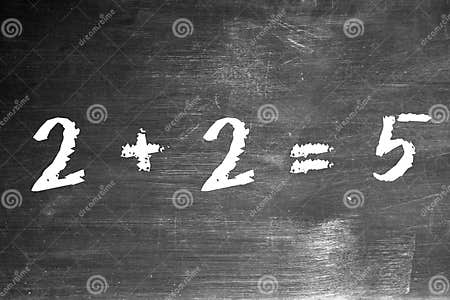 2 plus 2 equals 5 stock image. Image of math, orwell, addition - 9364763