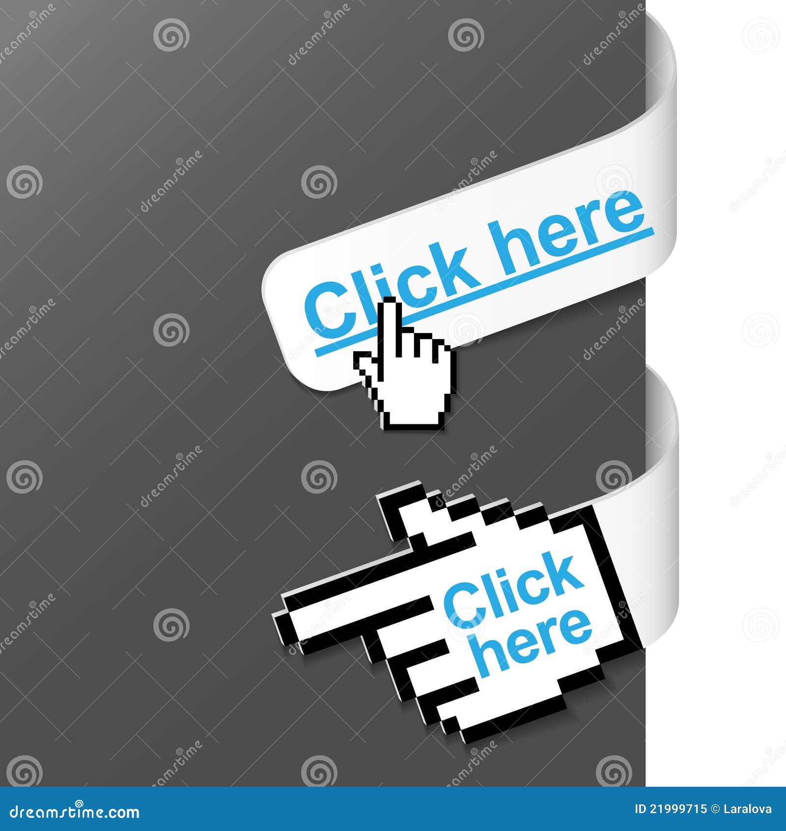 2 Right Side Signs - Click Here Stock Vector - Illustration of mark ...