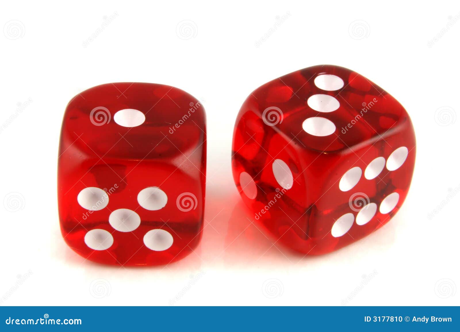 2 Würfel, Die 1 Und 3 Zeigen Stockfoto - Bild von zahl, wetten: 3177810