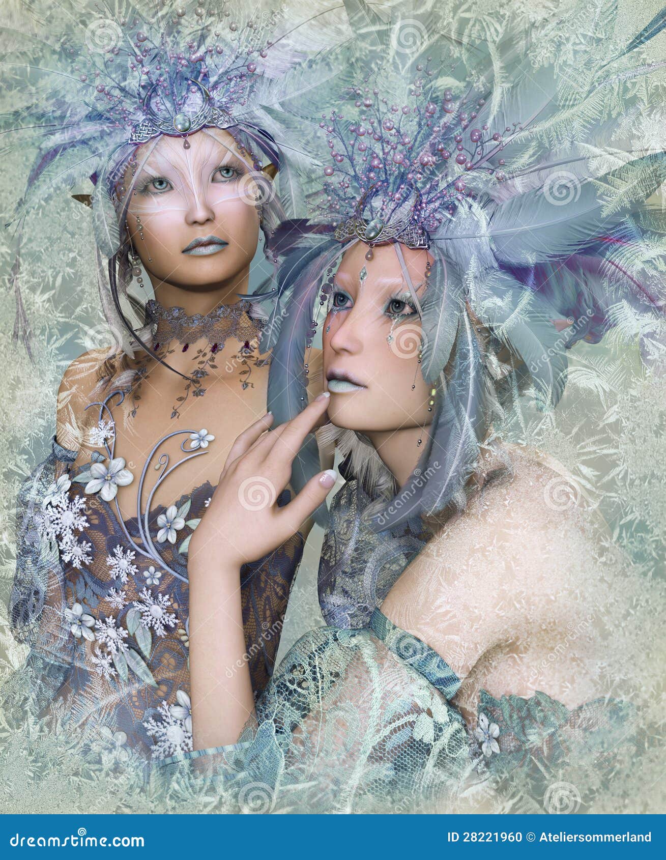 2 Winter Elves stock illustration. Illustration of cold - 28221960