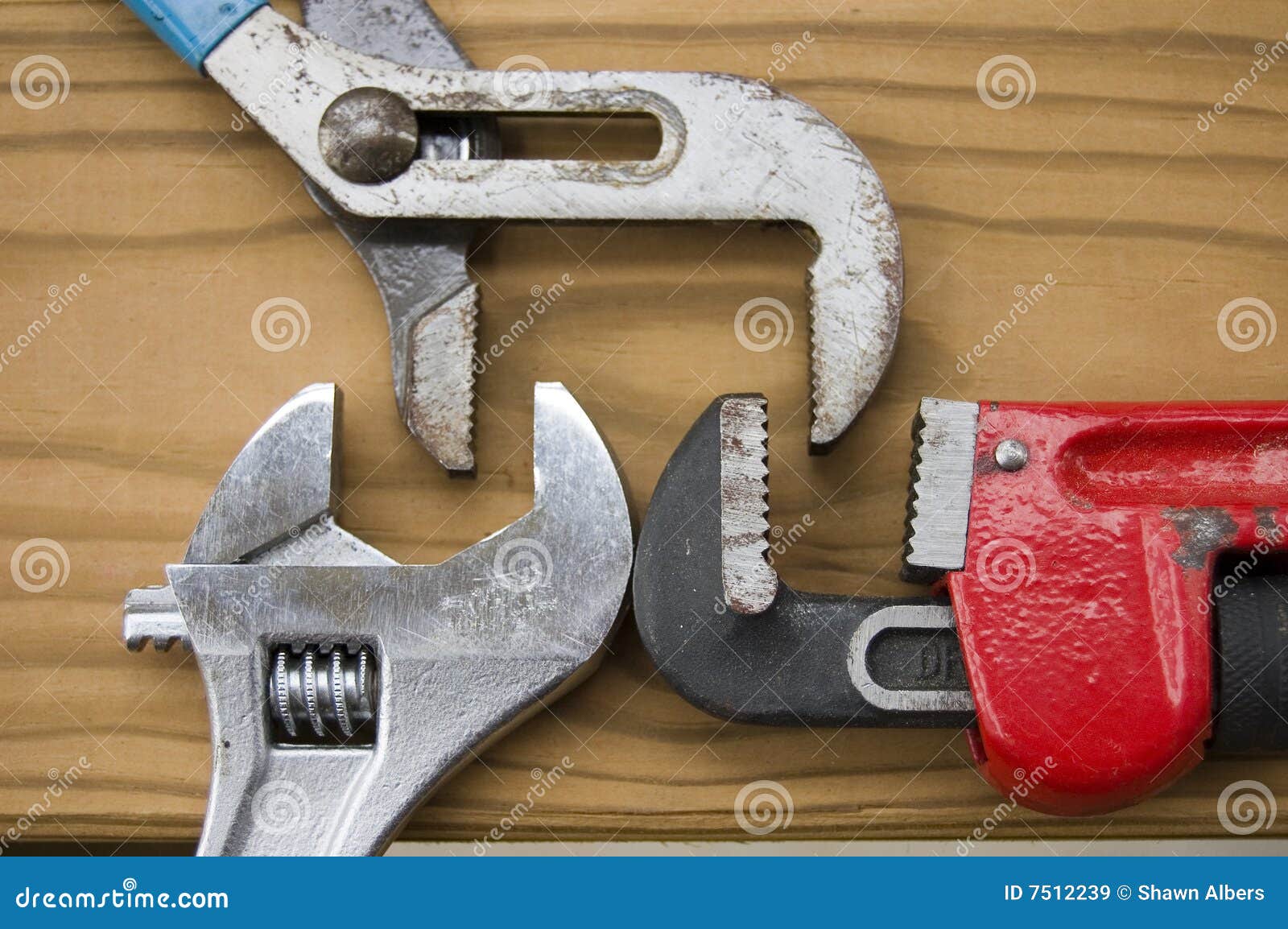 2 Wrenches Against 1 stock image. Image of plumbing, turning - 7512239