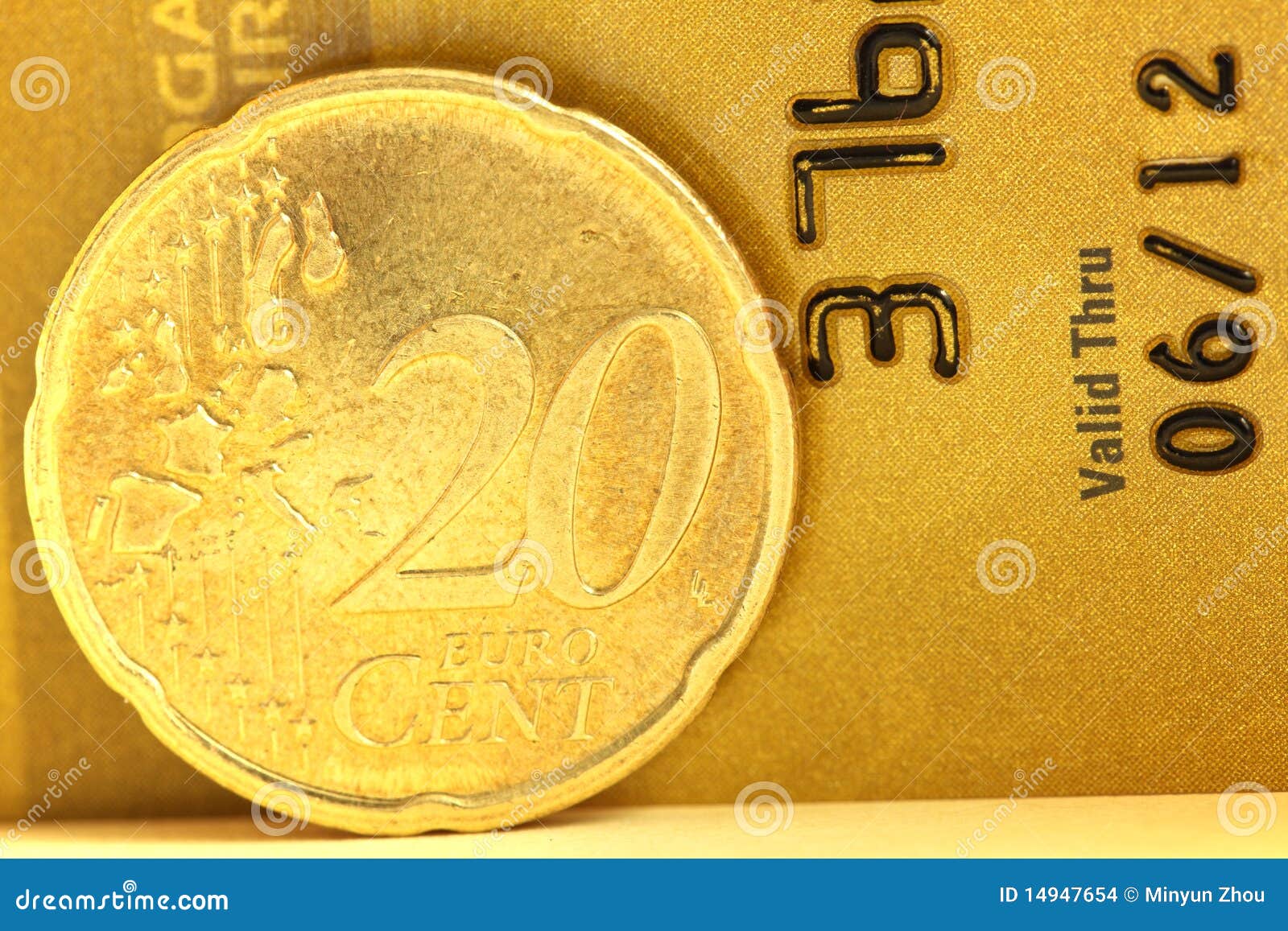 20 Euro Cent Coin Isolated On White Background With Reflection Royalty ...