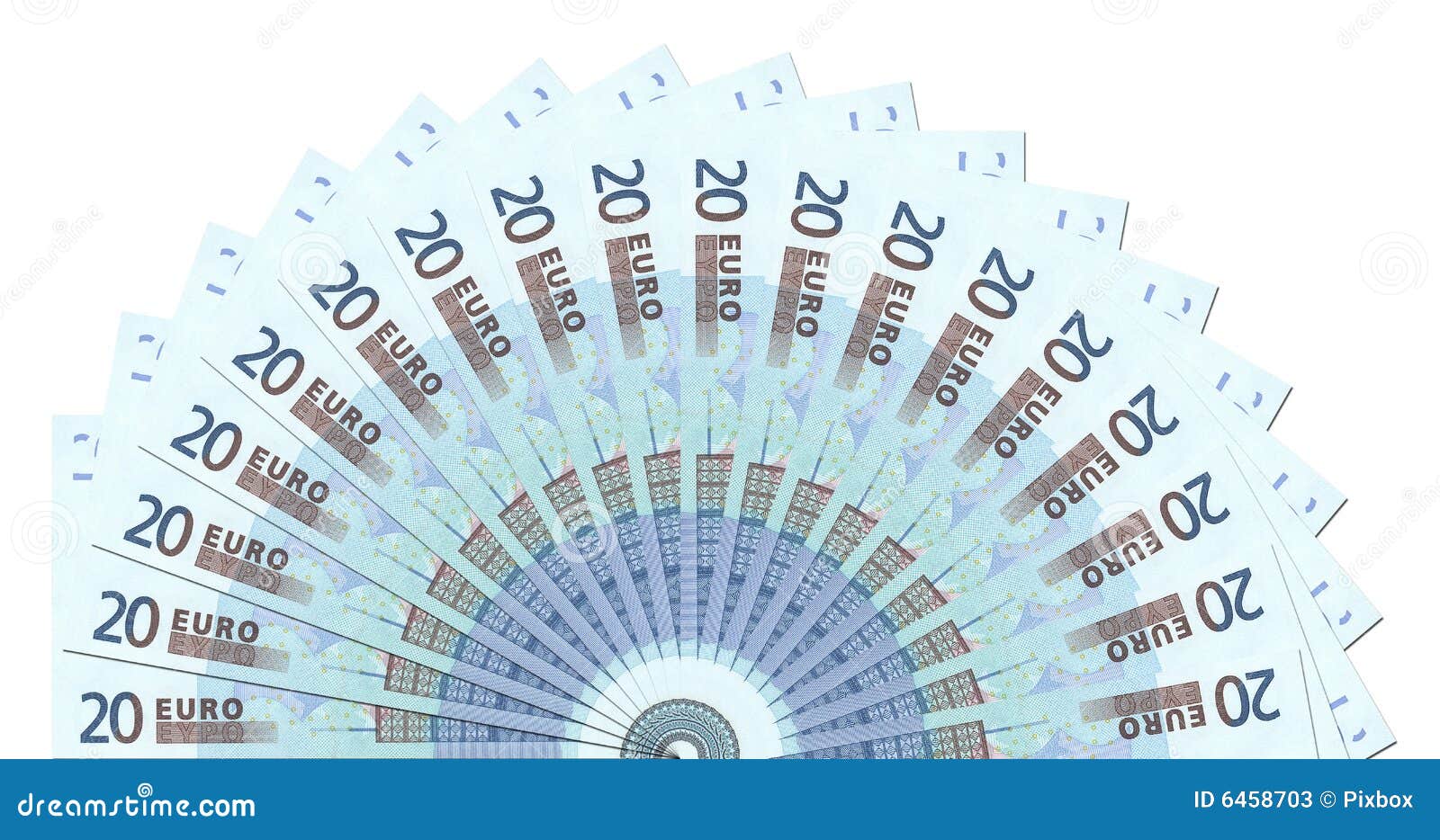 20 Euro Notes Half Circle Template Picture. Image: 6458703