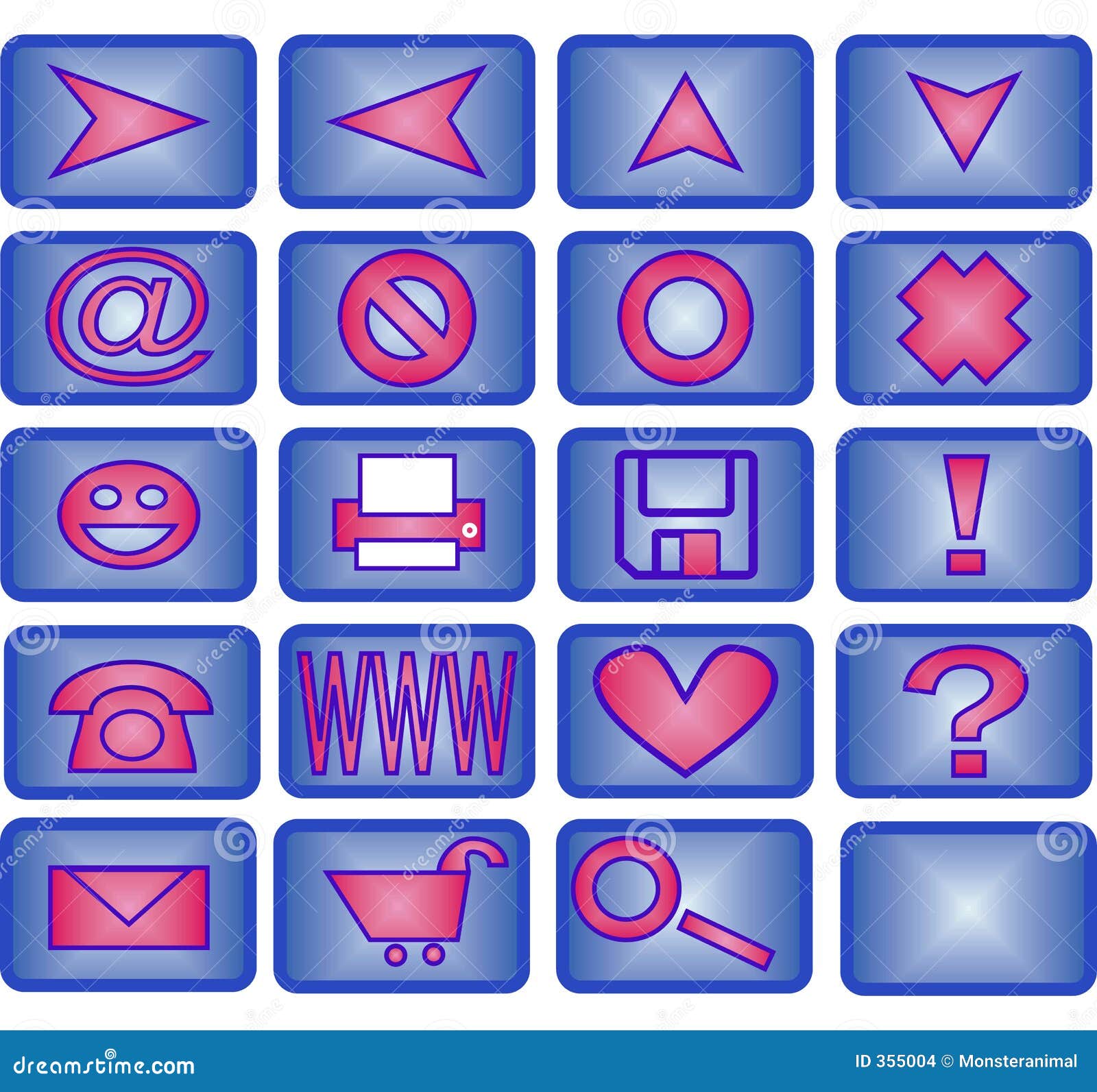 20 icon set(blue and pink) stock illustration. Illustration of empty ...