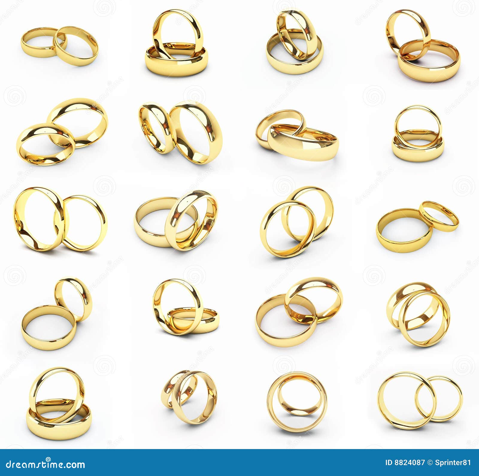 20 Isolated Gold Wedding Rings Stock Illustration - Illustration of ...