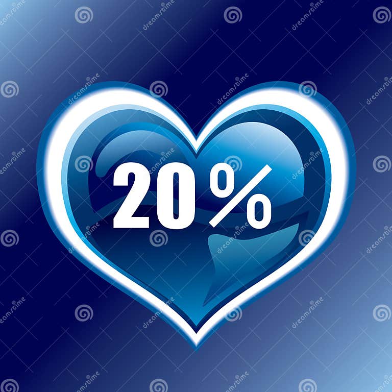 20 percent stock vector. Illustration of heart, percent - 12399552