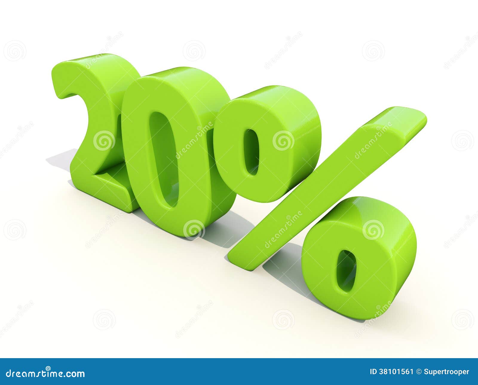 20 Percentage Rate Icon on a White Background Stock Image - Image of ...