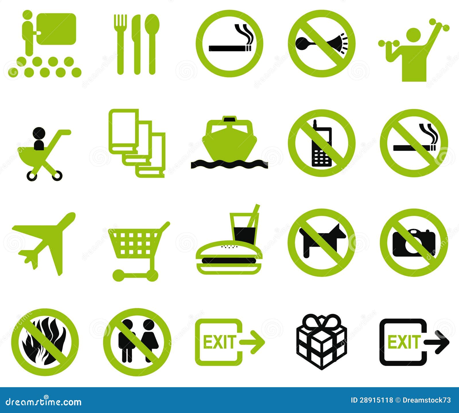 20 pictograms - green stock illustration. Illustration of fotos - 28915118